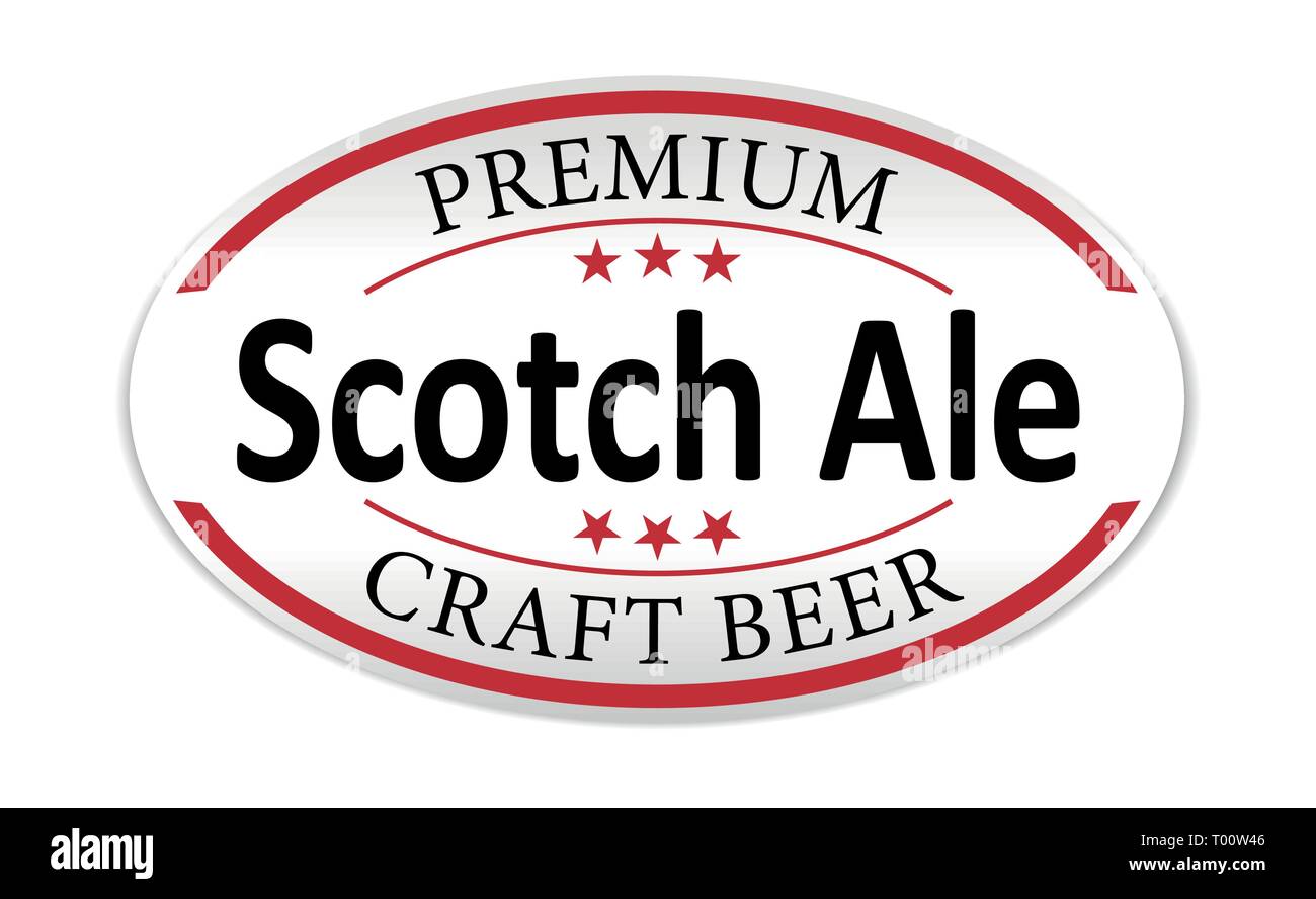premium scotch ale craft beer paper web badge logo icon with stars ...