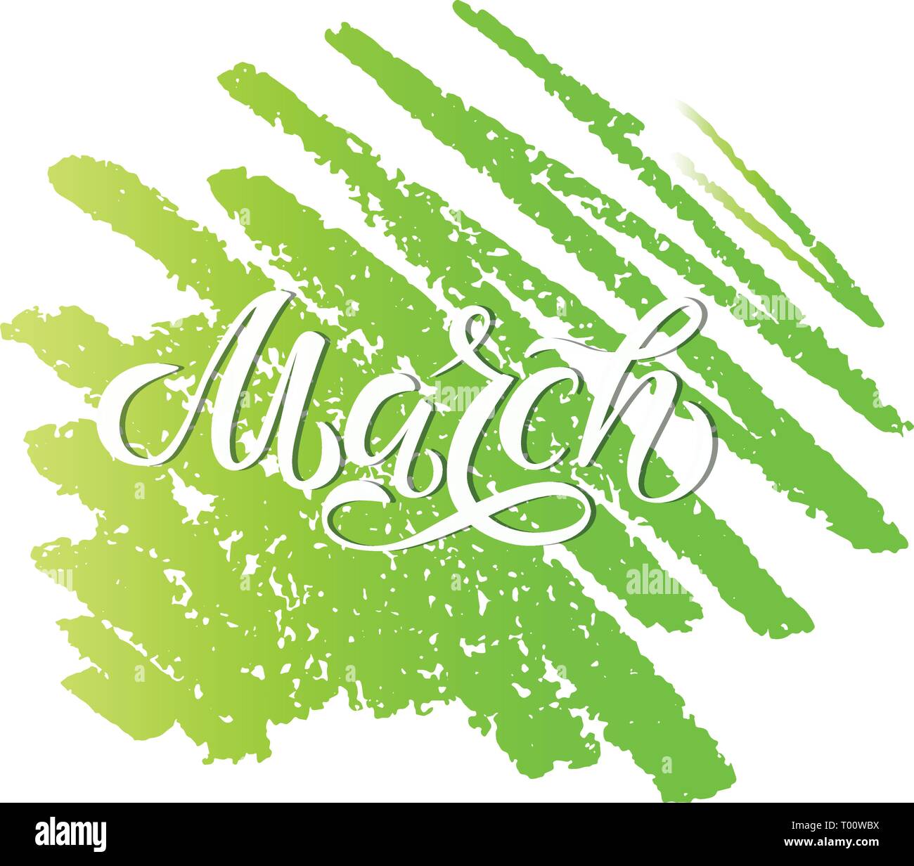 SPRING MONTH VECTOR HAND LETTERING. MARCH MONTH Stock Vector Image ...