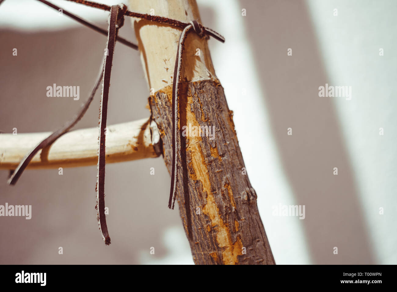 stone ax with wooden handle primitive man, stone age, image and photo ...