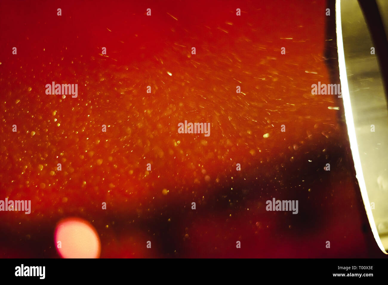 Abstract lighting, dust, particle and glare on a dark background Stock ...