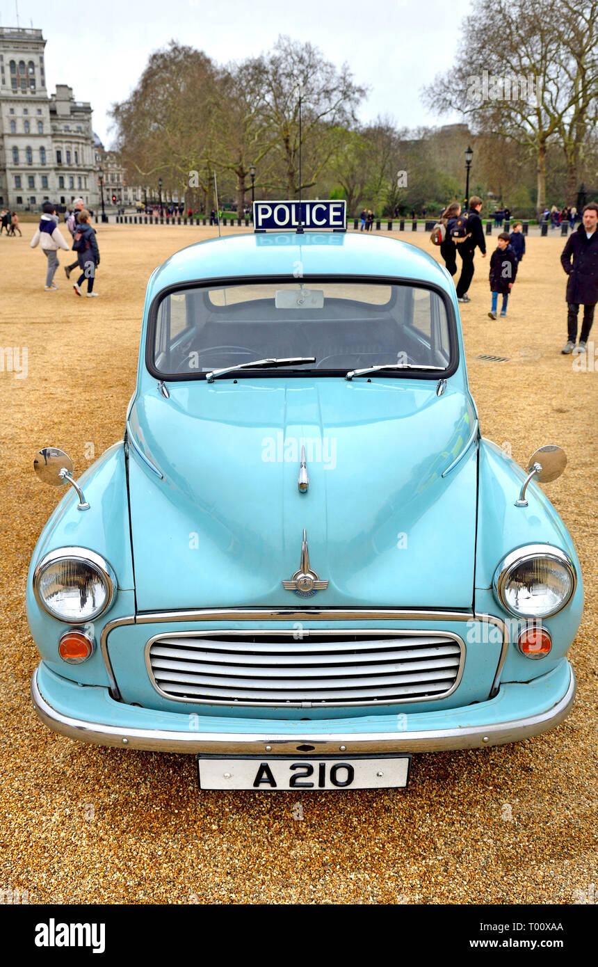 London, UK. 8th March 2019. Police Morris Minor 1000 (1969) at a ...
