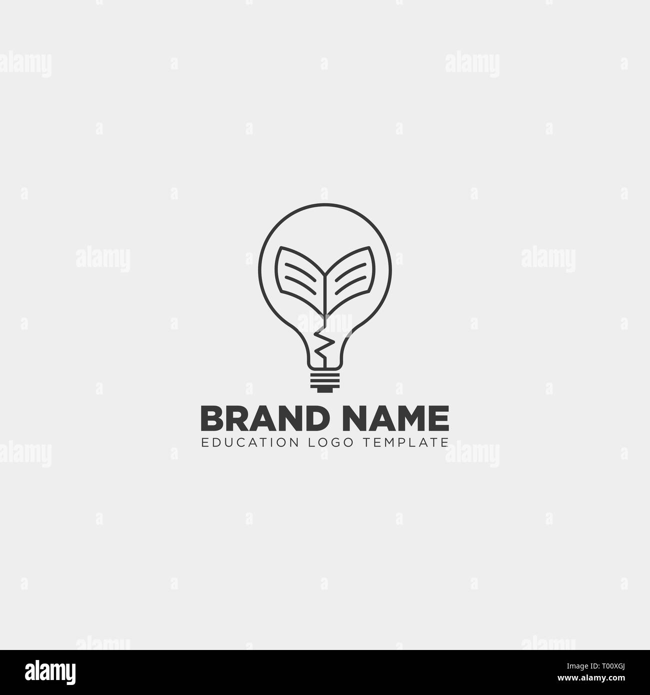 Light bulb learning line logo template vector illustration icon element ...