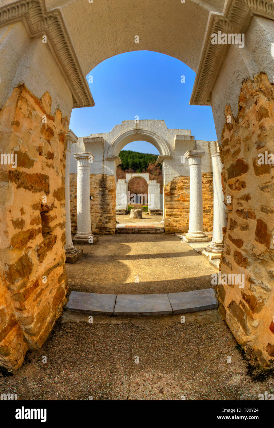 Ruins of ancient christian church in fish-eye perspective Stock Photo ...