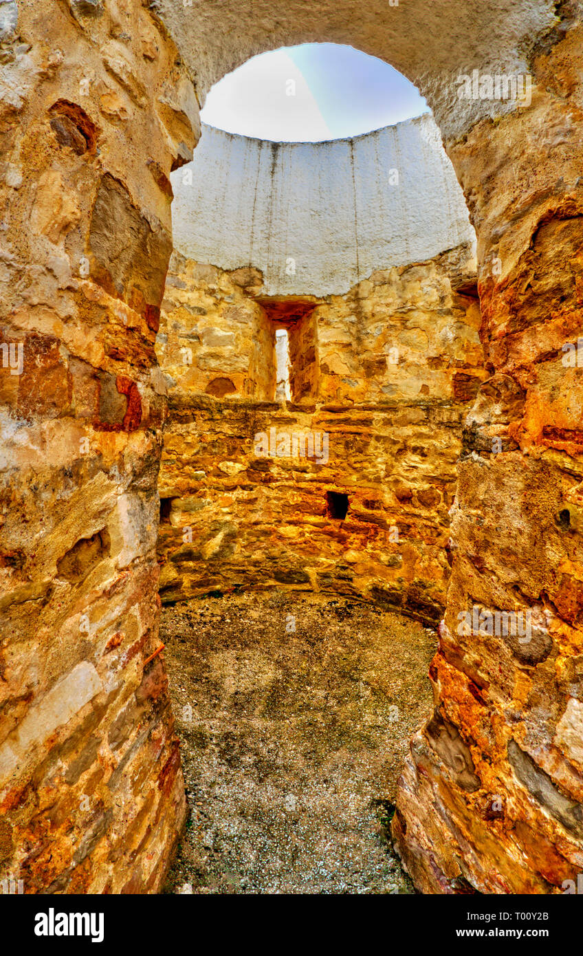 Ruins of ancient christian church in fish-eye perspective Stock Photo ...