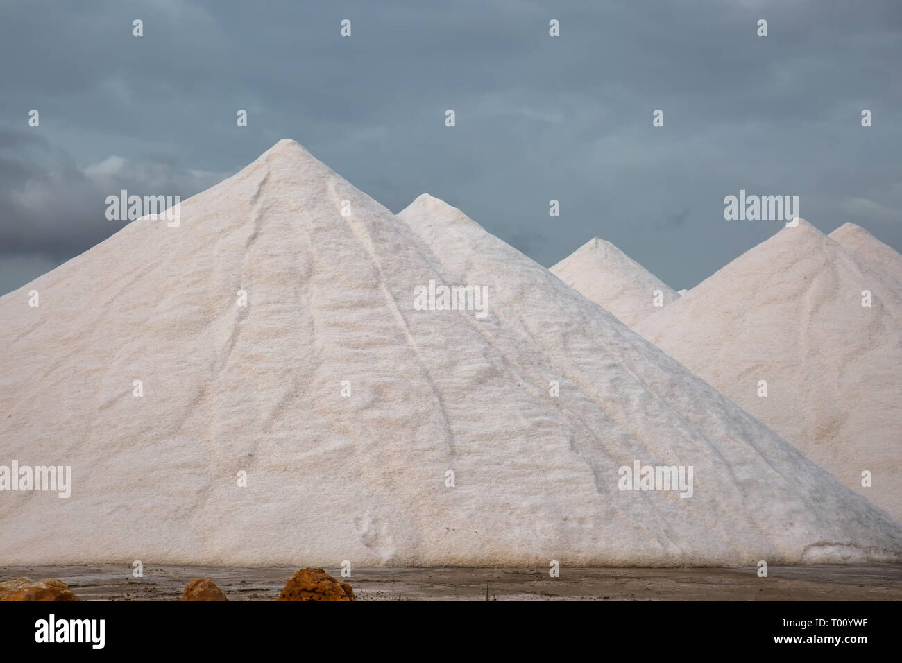 Salt mountain in a salt mining area Stock Photo - Alamy