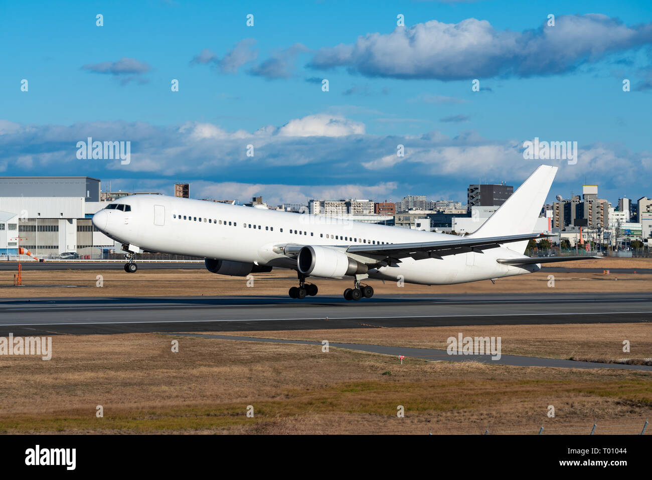 Jet plane taking off scene Stock Photo - Alamy