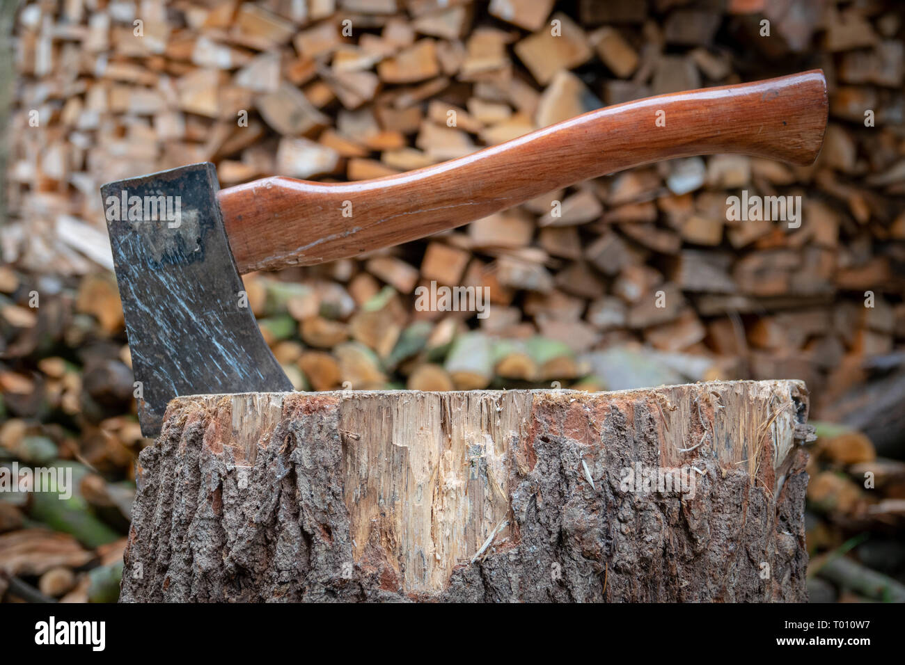 an axe for chopping wood Stock Photo - Alamy