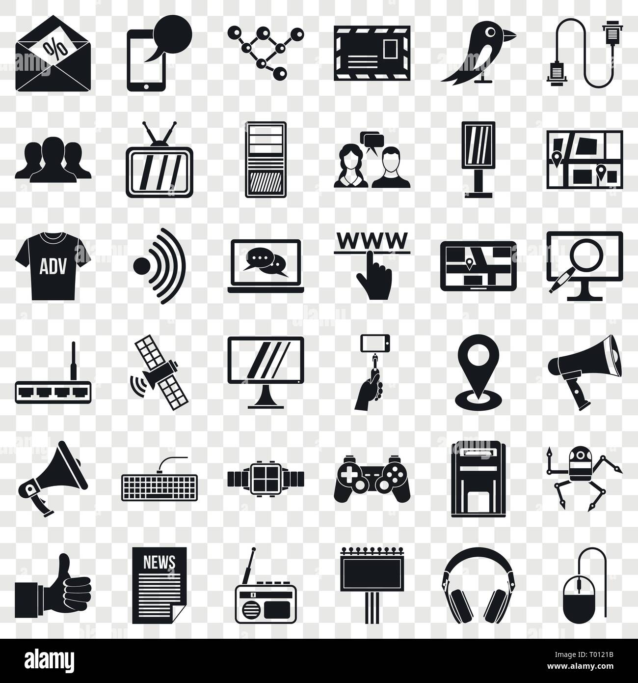 Media icons set, simple style Stock Vector Image & Art - Alamy