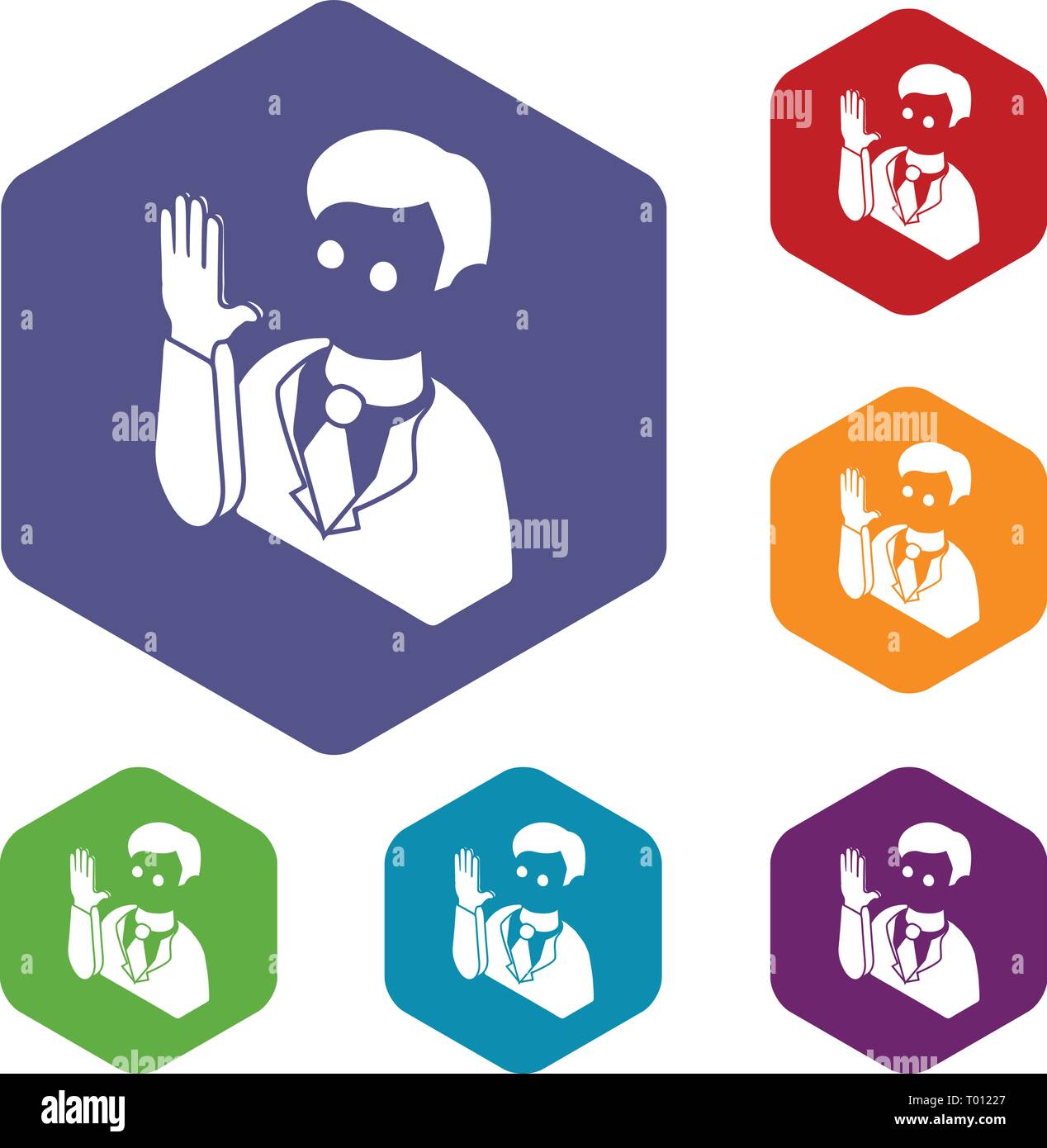 Election candidate oath icons vector hexahedron Stock Vector Image ...