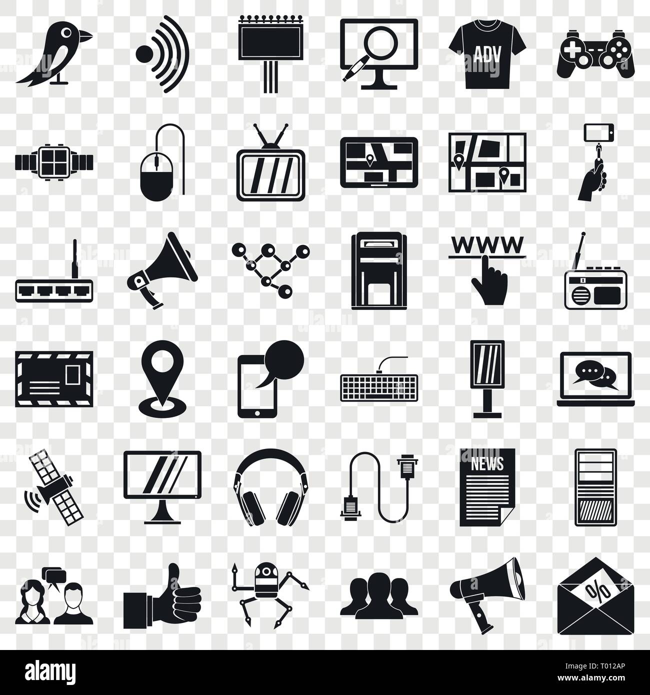 Talking icons set, simple style Stock Vector Image & Art - Alamy