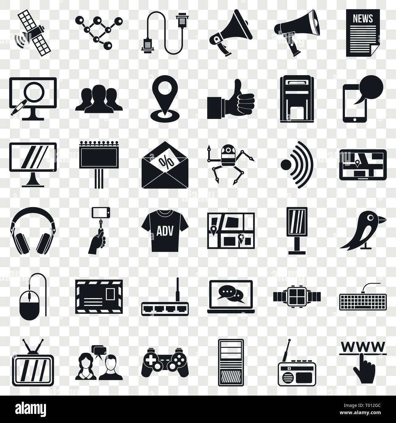 Network icons set, simple style Stock Vector Image & Art - Alamy