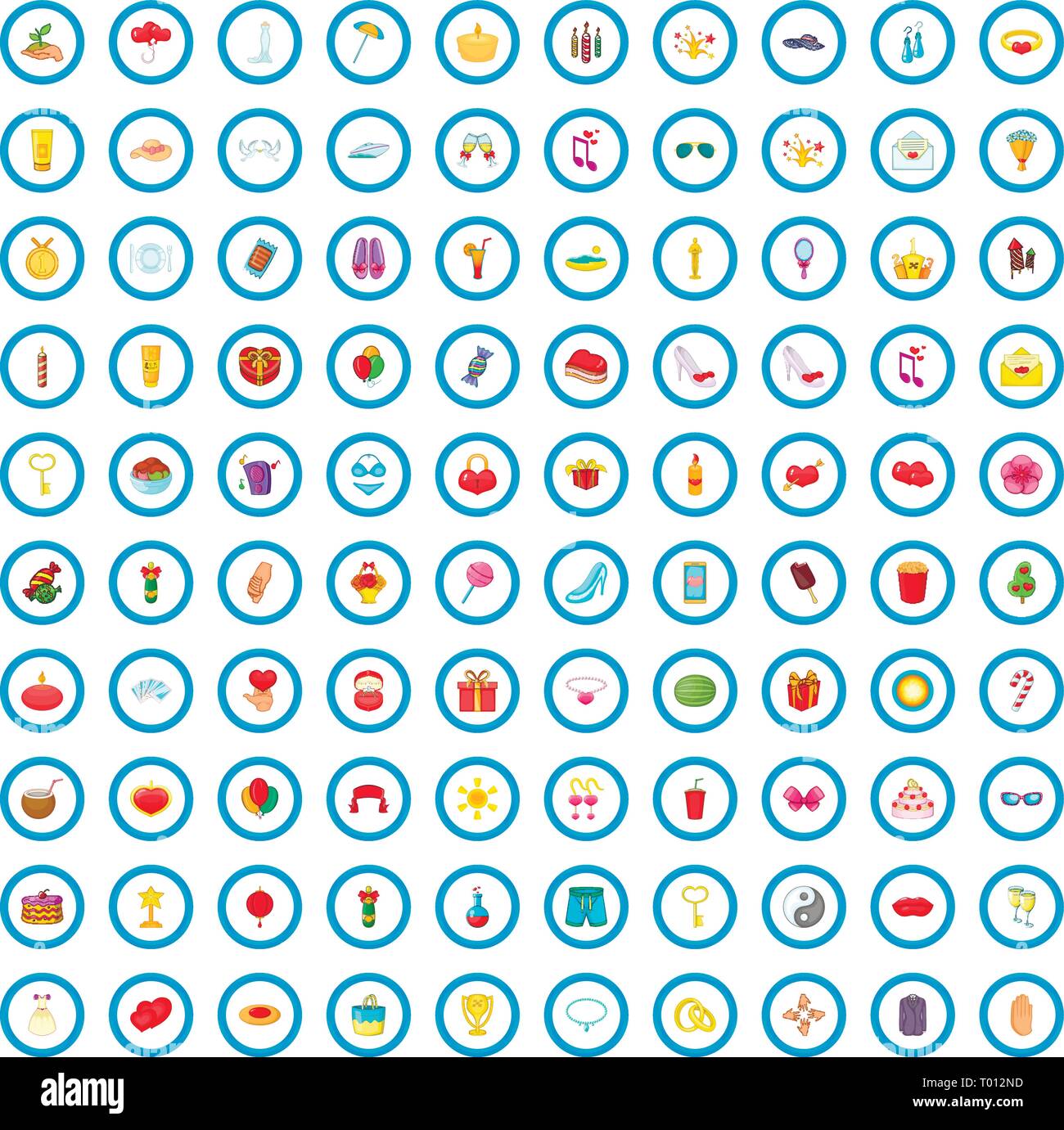 100 happiness icons set, cartoon style Stock Vector Image & Art - Alamy