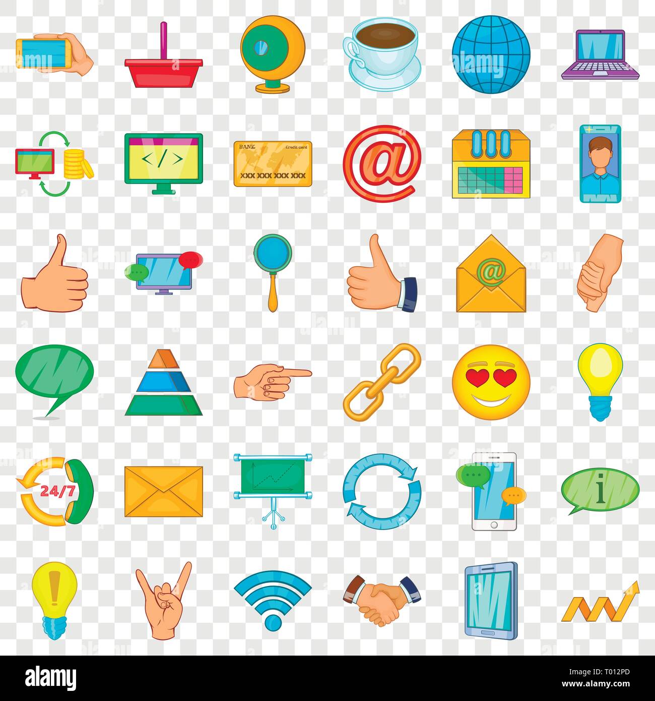 Communication icons set, cartoon style Stock Vector Image & Art - Alamy
