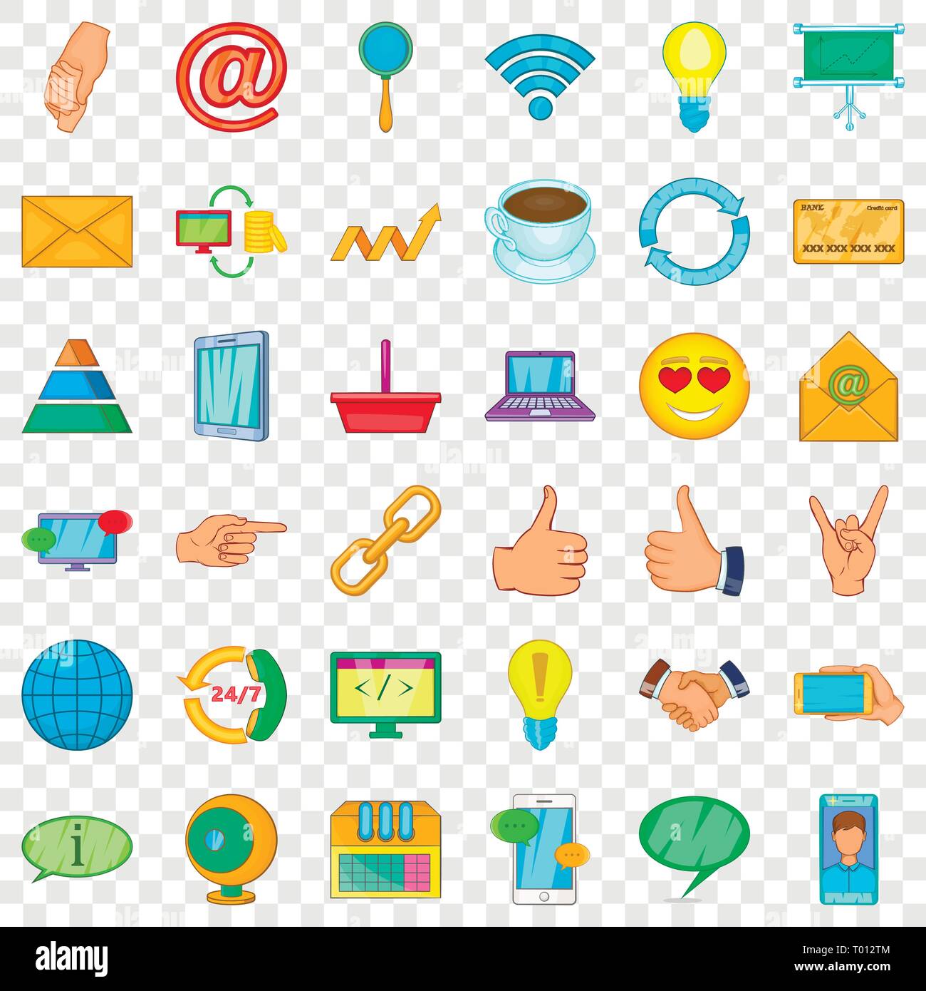 Connection Icons Set Cartoon Style Stock Vector Image And Art Alamy