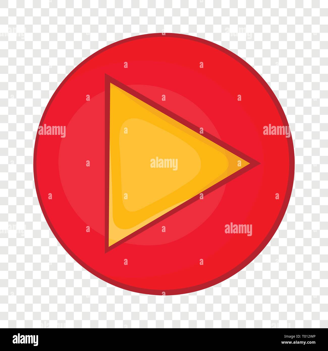 Red play button icon in cartoon style Stock Vector Image & Art - Alamy