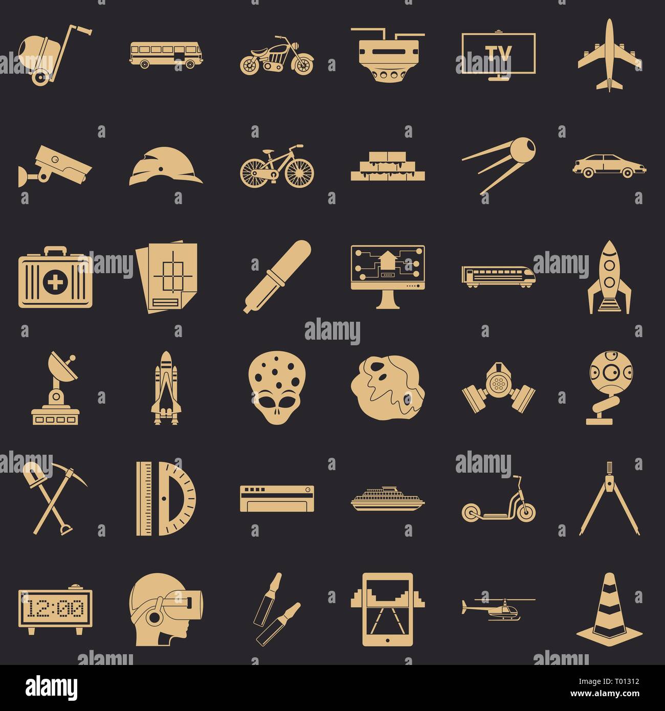 Development in progress icons set, simple style Stock Vector Image ...