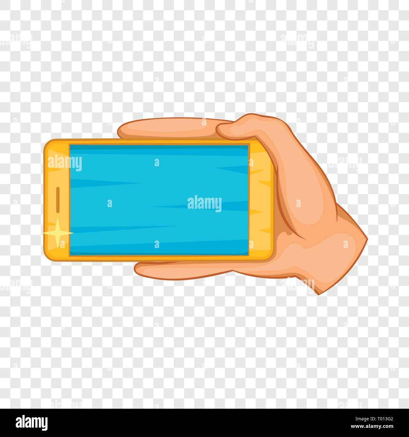 Hand with mobile phone icon, cartoon style Stock Vector Image & Art - Alamy