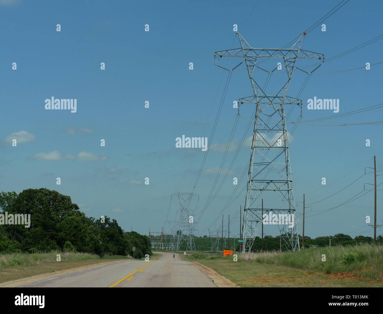High voltage electrical power poles along a national highway Stock ...