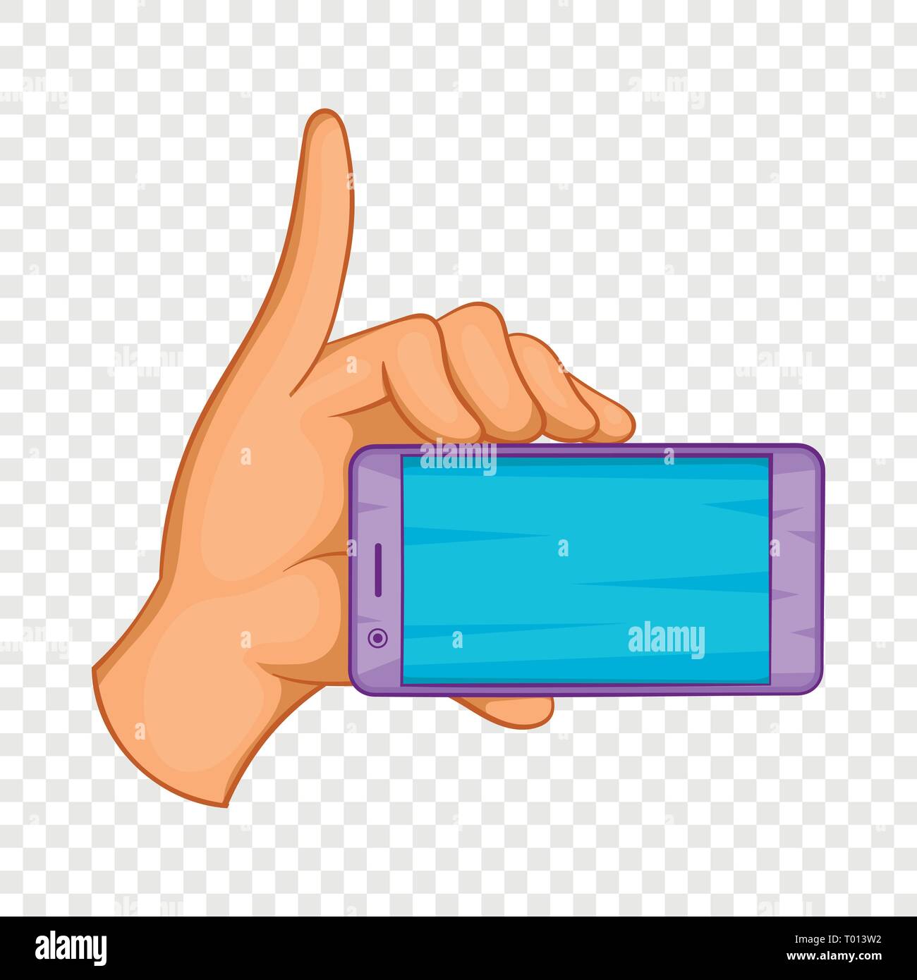 Smartphone in hand icon, cartoon style Stock Vector Image & Art - Alamy