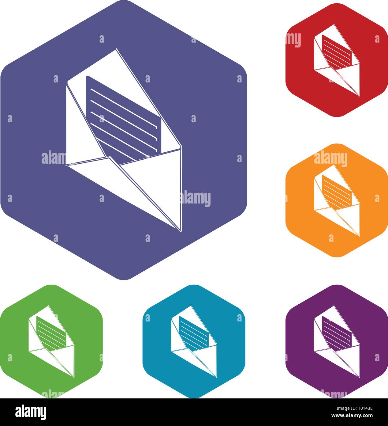 Open envelope icons vector hexahedron Stock Vector Image & Art - Alamy