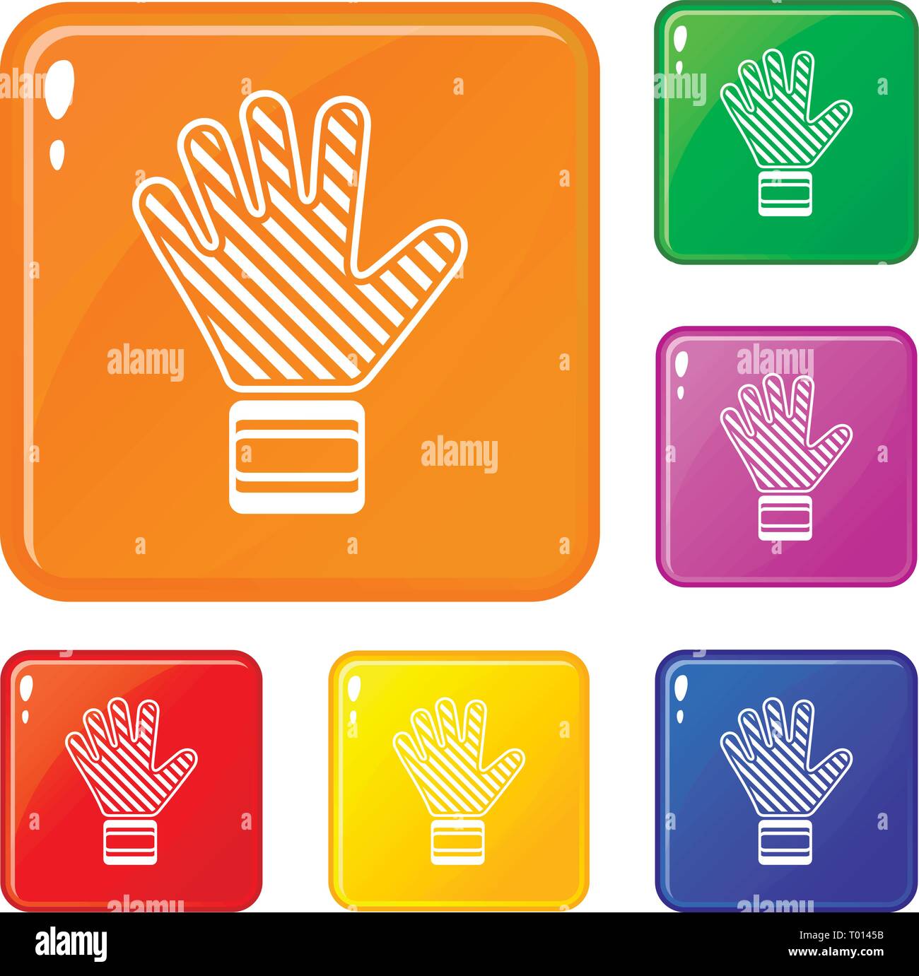 Goalkeeper glove icons set vector color Stock Vector Image & Art - Alamy