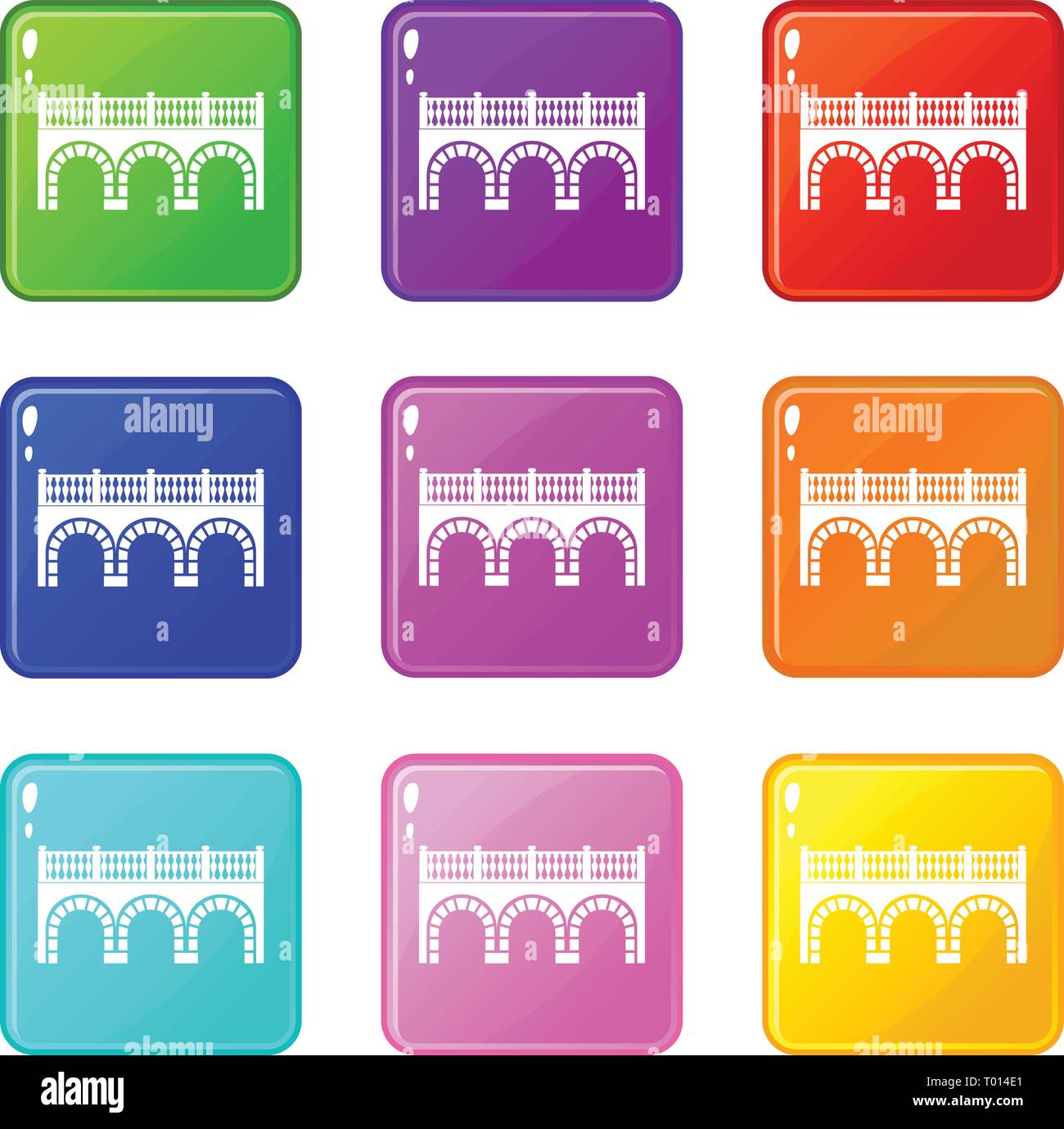 Arch bridge icons set 9 color collection Stock Vector Image & Art - Alamy