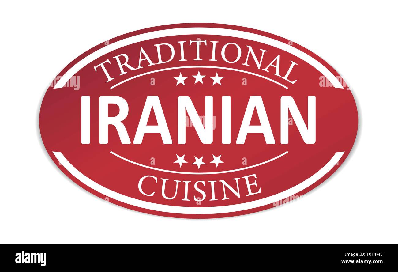 traditional iranian cuisine paper web badge logo icon with stars Stock ...