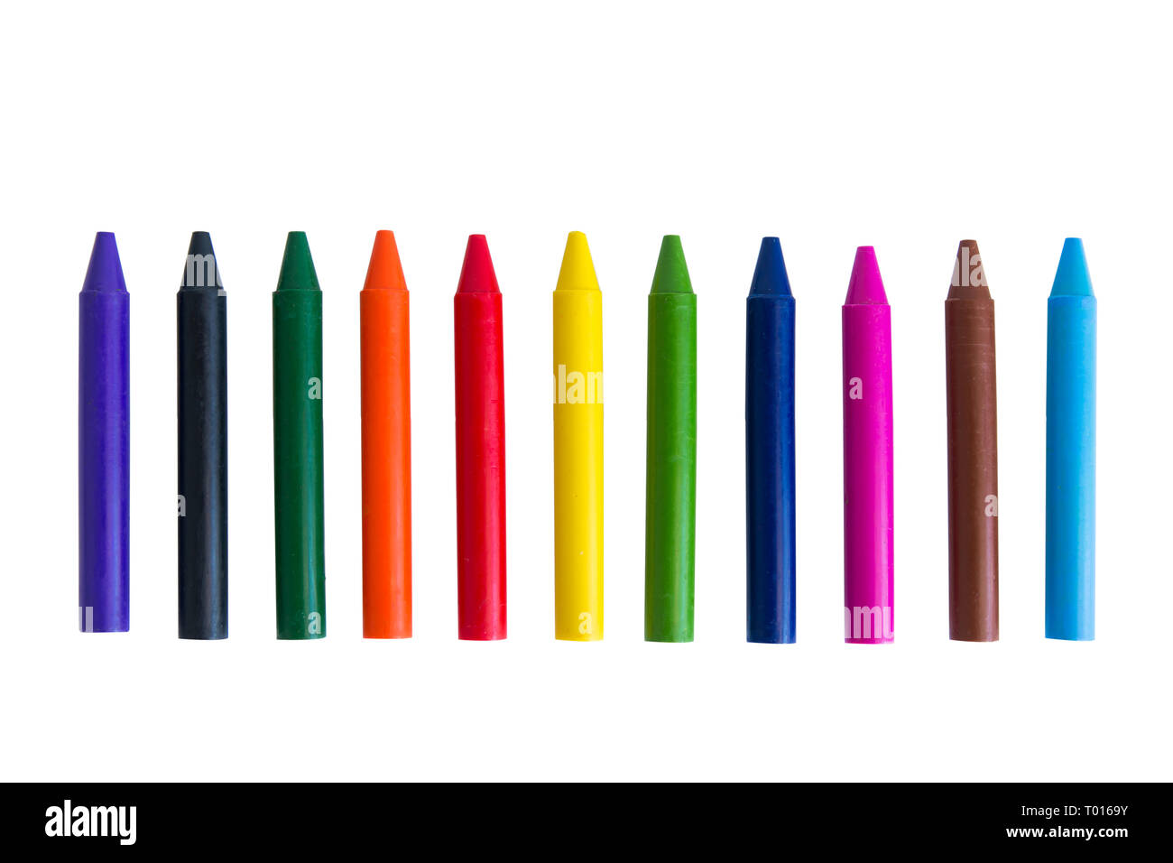 Colorful wax crayons isolated on white background. clipping path Stock ...