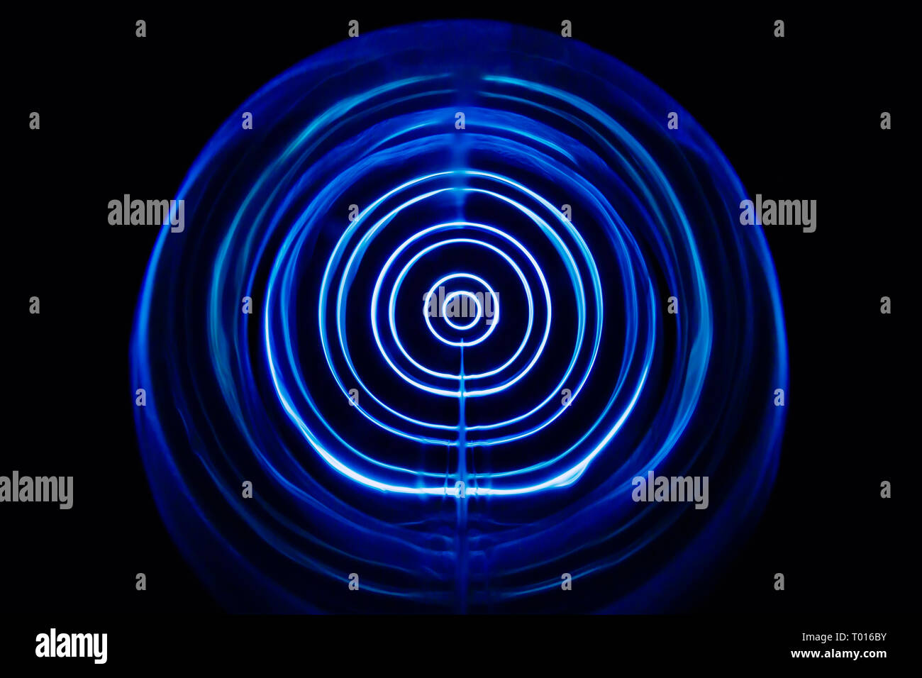 Sound waves in the visible blue color in the dark Stock Photo - Alamy