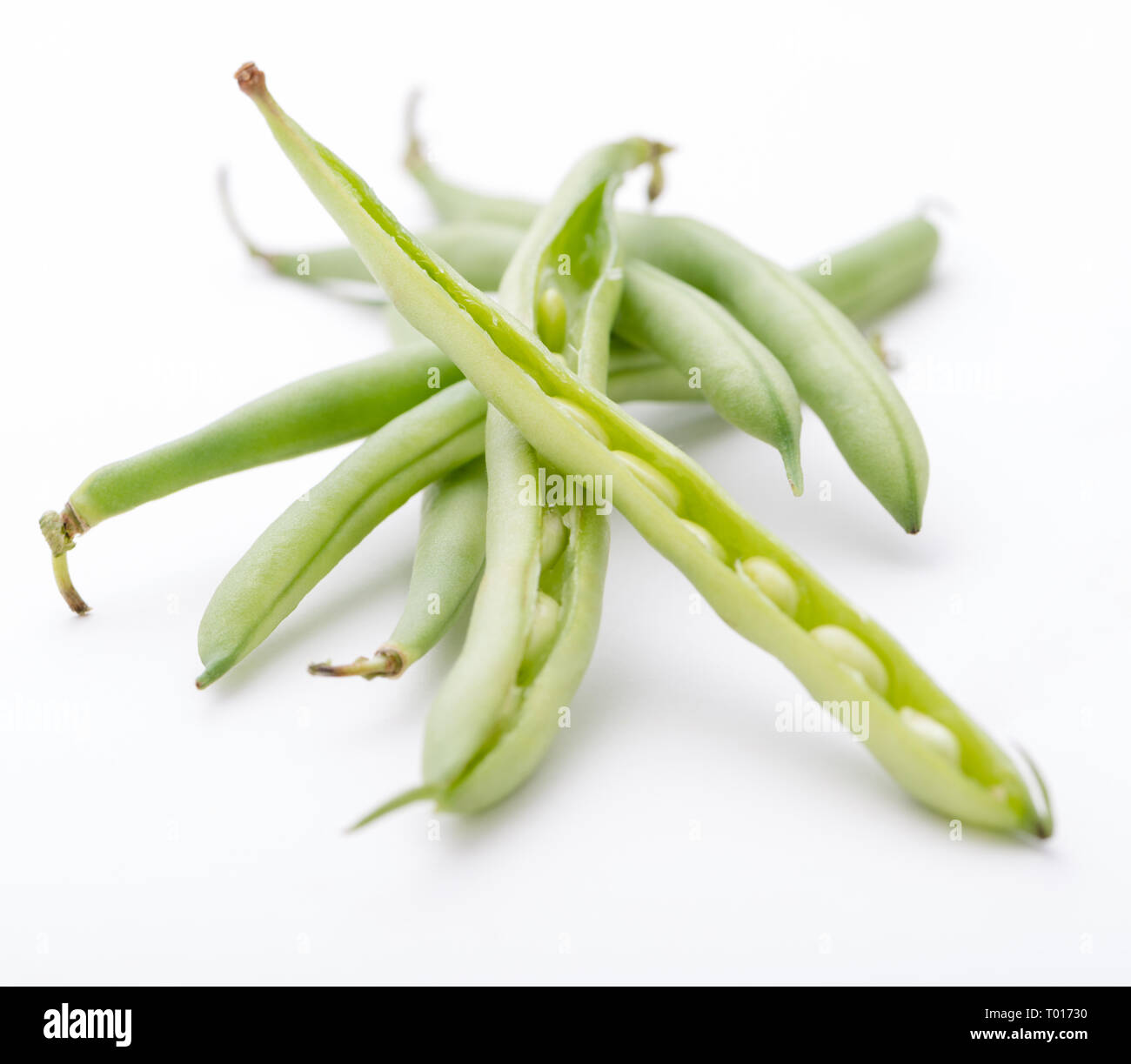 green beans on white background Stock Photo - Alamy