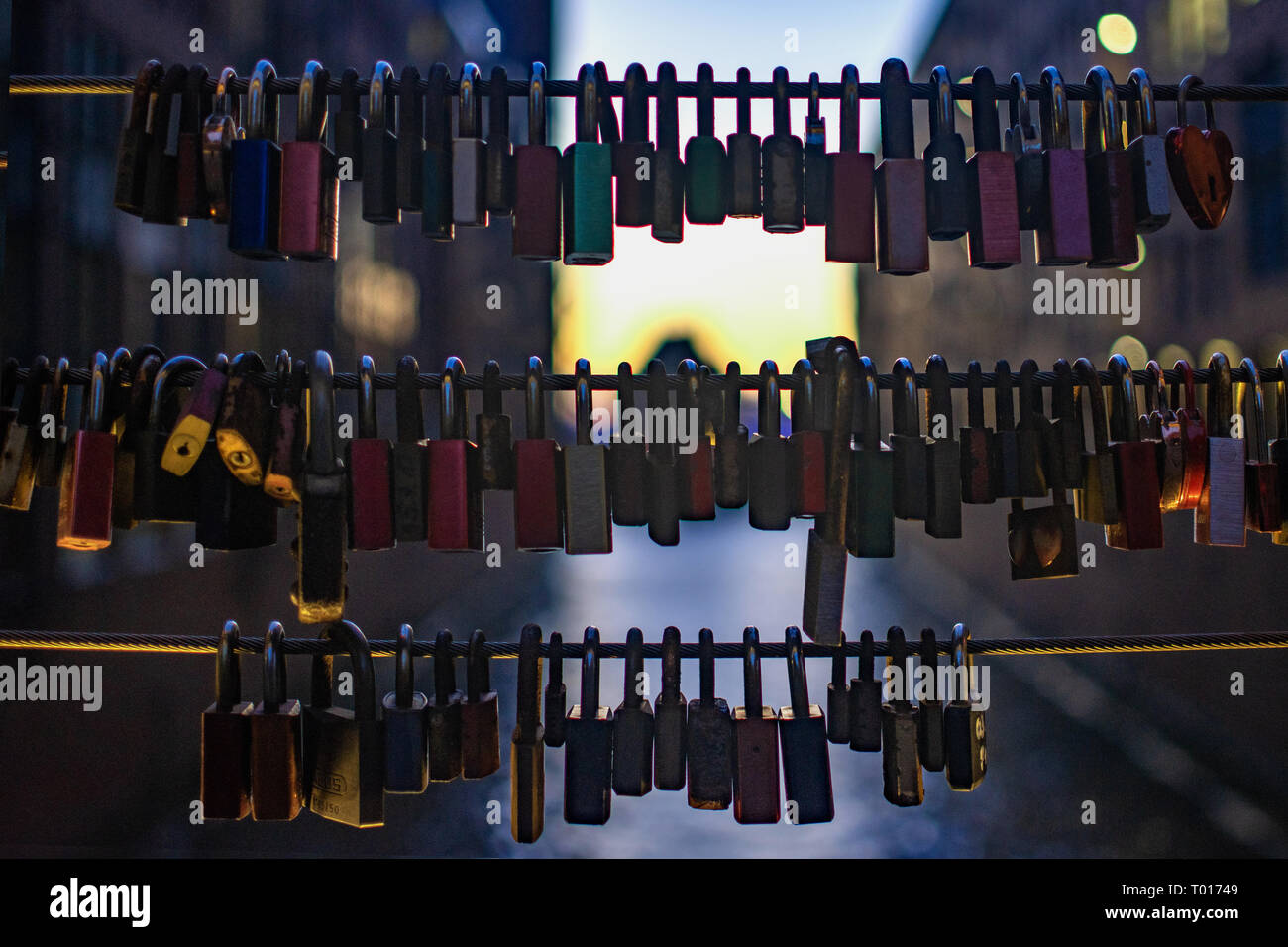 Locks of love blury lights background on Valentine's Day. Wedding Locks ...