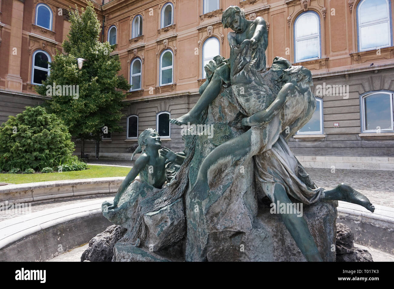 State of the Fountain of the Fishing Children in Buda Castle Budapest ...