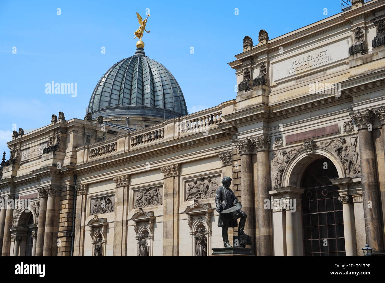 Statue of Gottfried Semper Monument Landscape in Dresden, Germany Stock ...