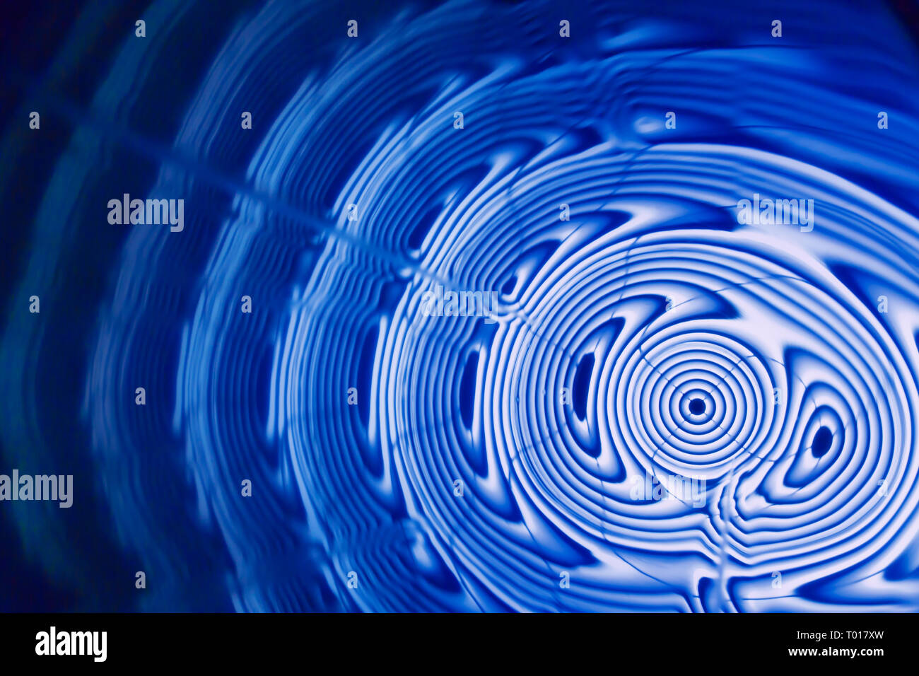 Sound waves in the visible blue color in the dark Stock Photo - Alamy