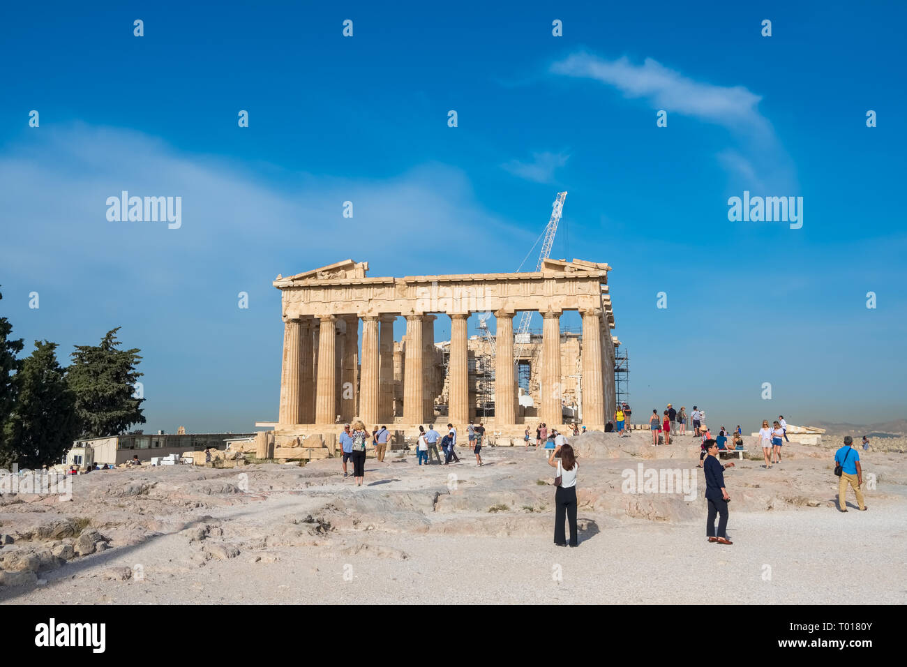 Tourists Visiting Parthenon Temple High Resolution Stock Photography ...