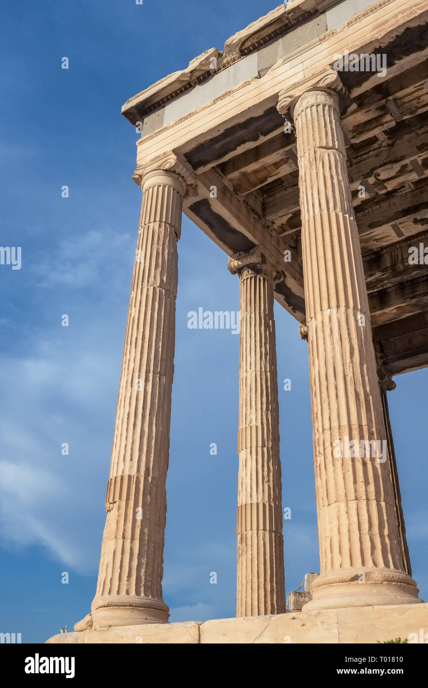 Columns of Parthenon temple in Acropolis, Athens Stock Photo - Alamy
