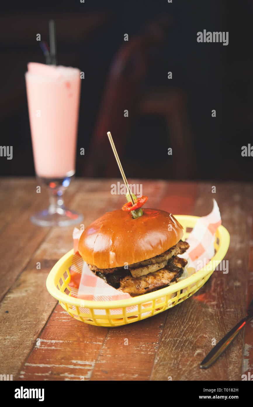 Burger fries milkshake hi-res stock photography and images - Alamy