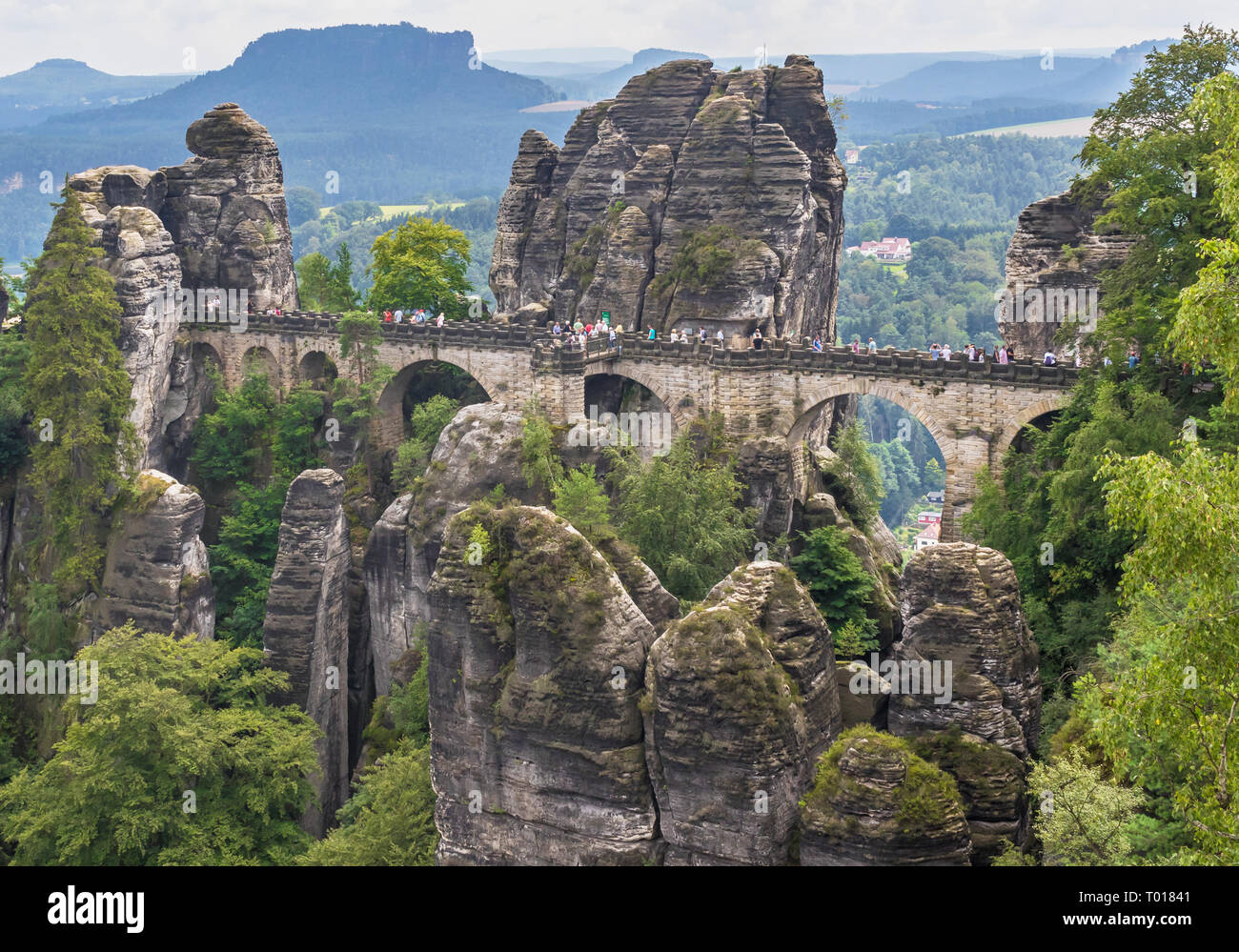 Rathen, Germany - The Bastei is a rock formation towering 194 metres ...