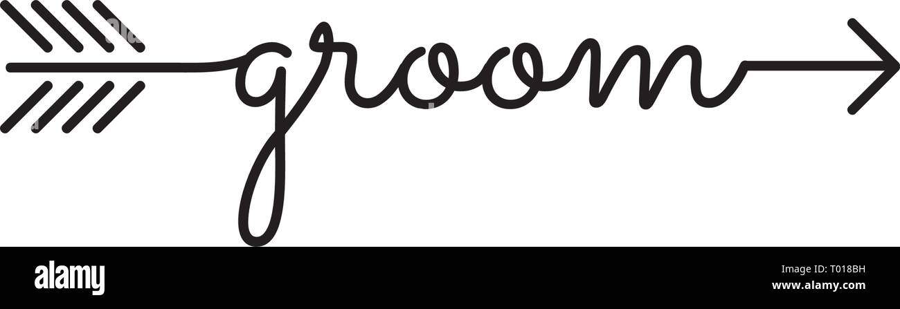 typography: word groom starts an ends with arrow Stock Vector Image ...
