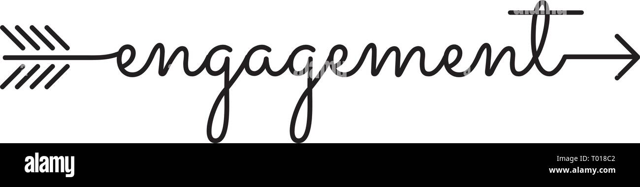 typography: word engagement starts an ends with arrow Stock Vector ...