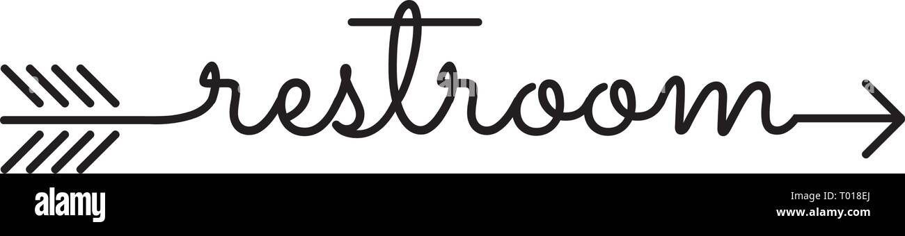 restroom typography arrow Stock Vector Image & Art - Alamy