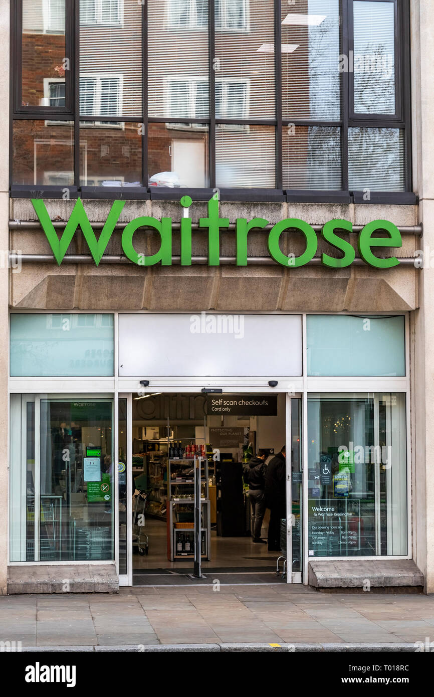 Waitrose supermarket. High Street Kensington, Kensington, London Stock ...