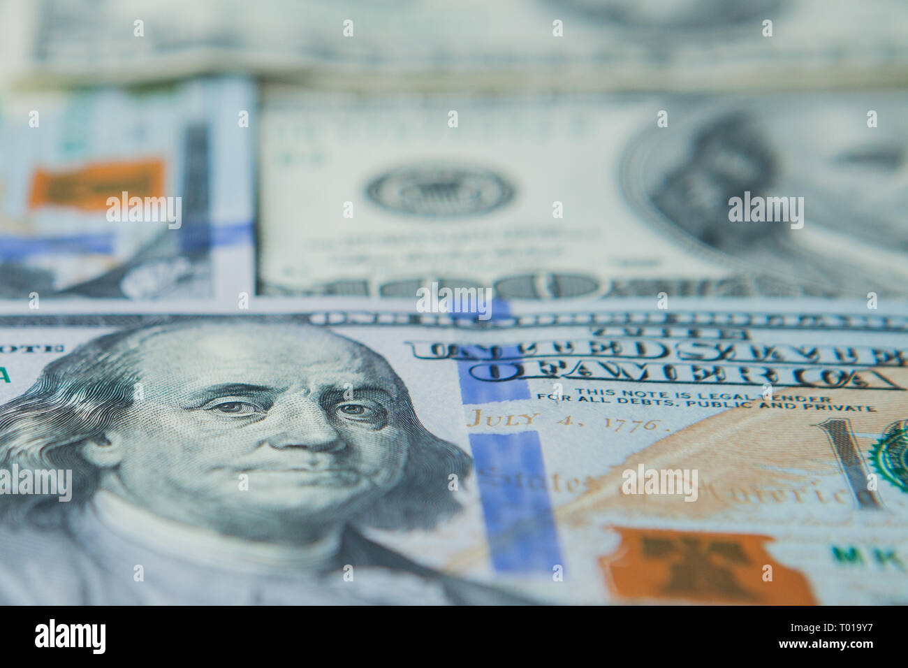 Money colorful background close-up. Details of American national ...