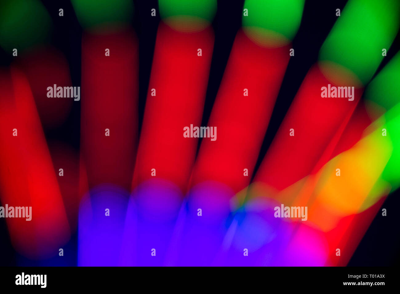 Abstract multi color of glow fluorescent on black background Stock ...