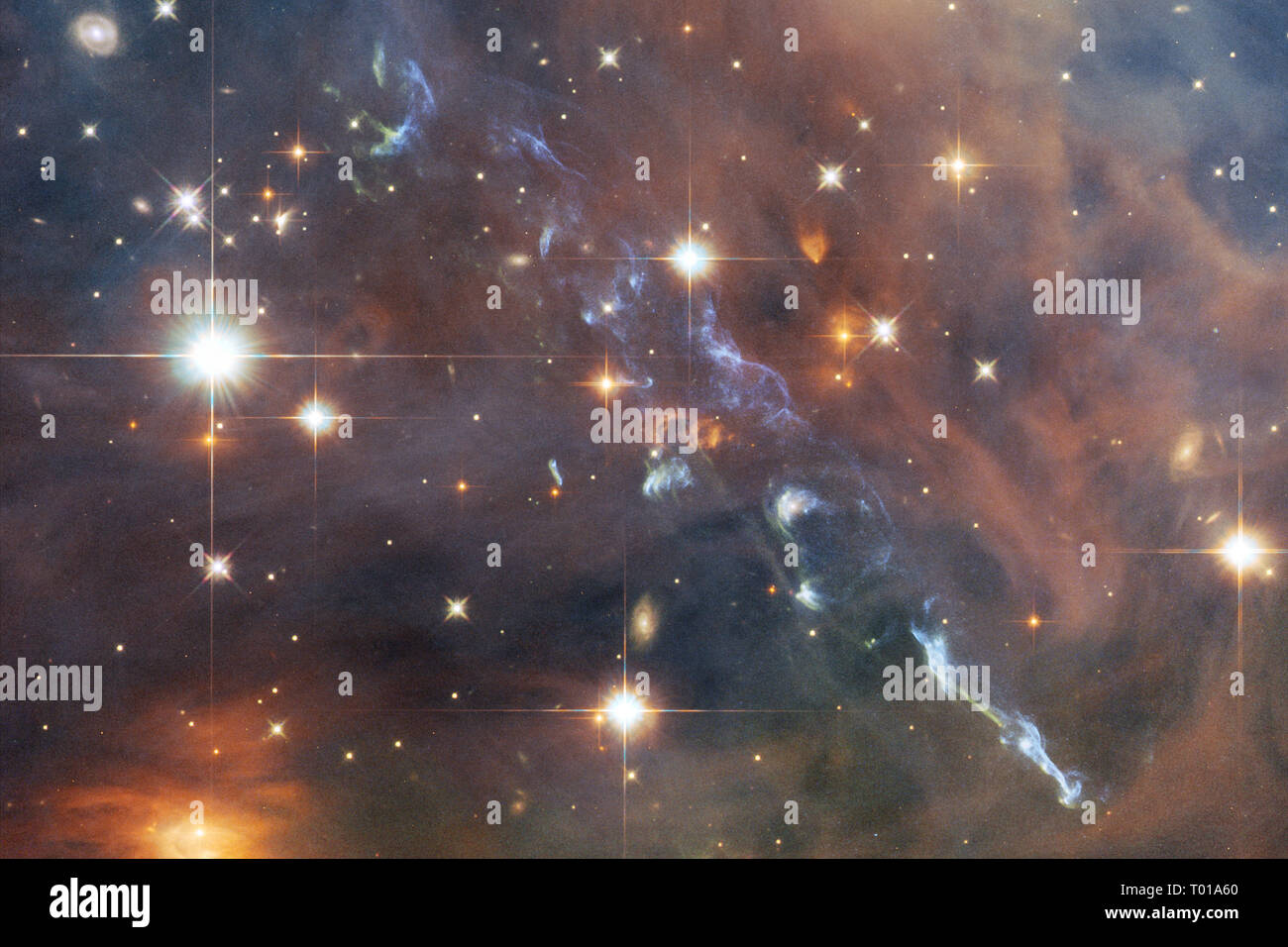 Cosmic landscape, colorful science fiction wallpaper with endless outer ...