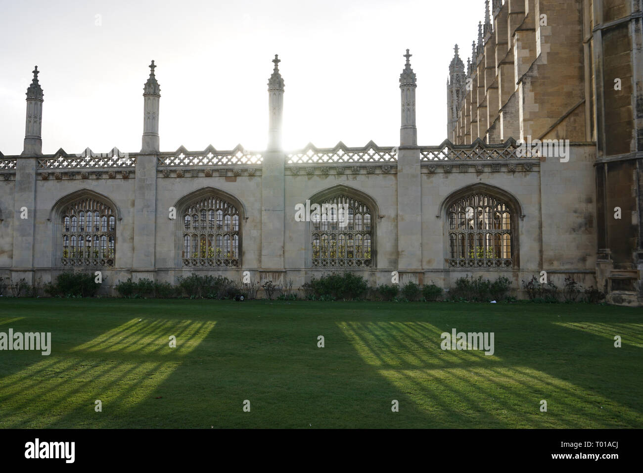 sunlight shining through Gothic-style stone tracery at a historic ...