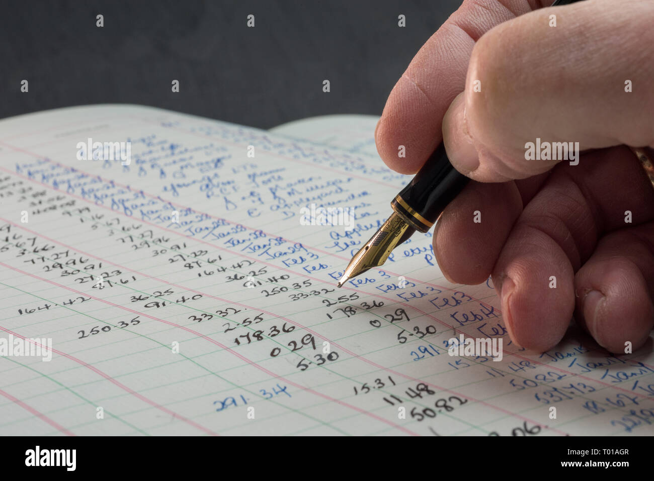 Accountancy Sales Ledger Hand Written Stock Photo - Alamy