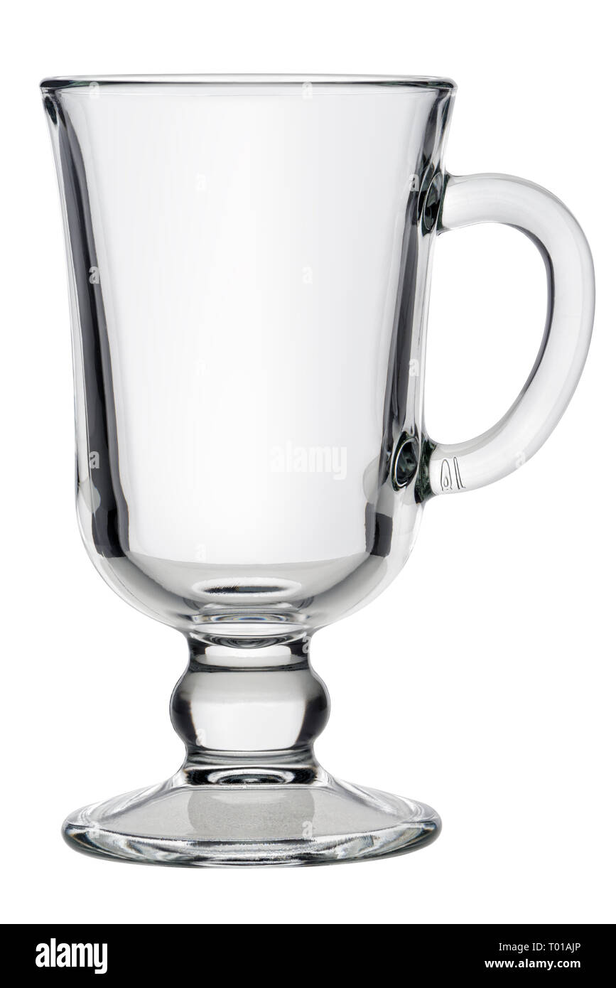 Isolated objects: single hot tea or coffee glass cup, on white ...