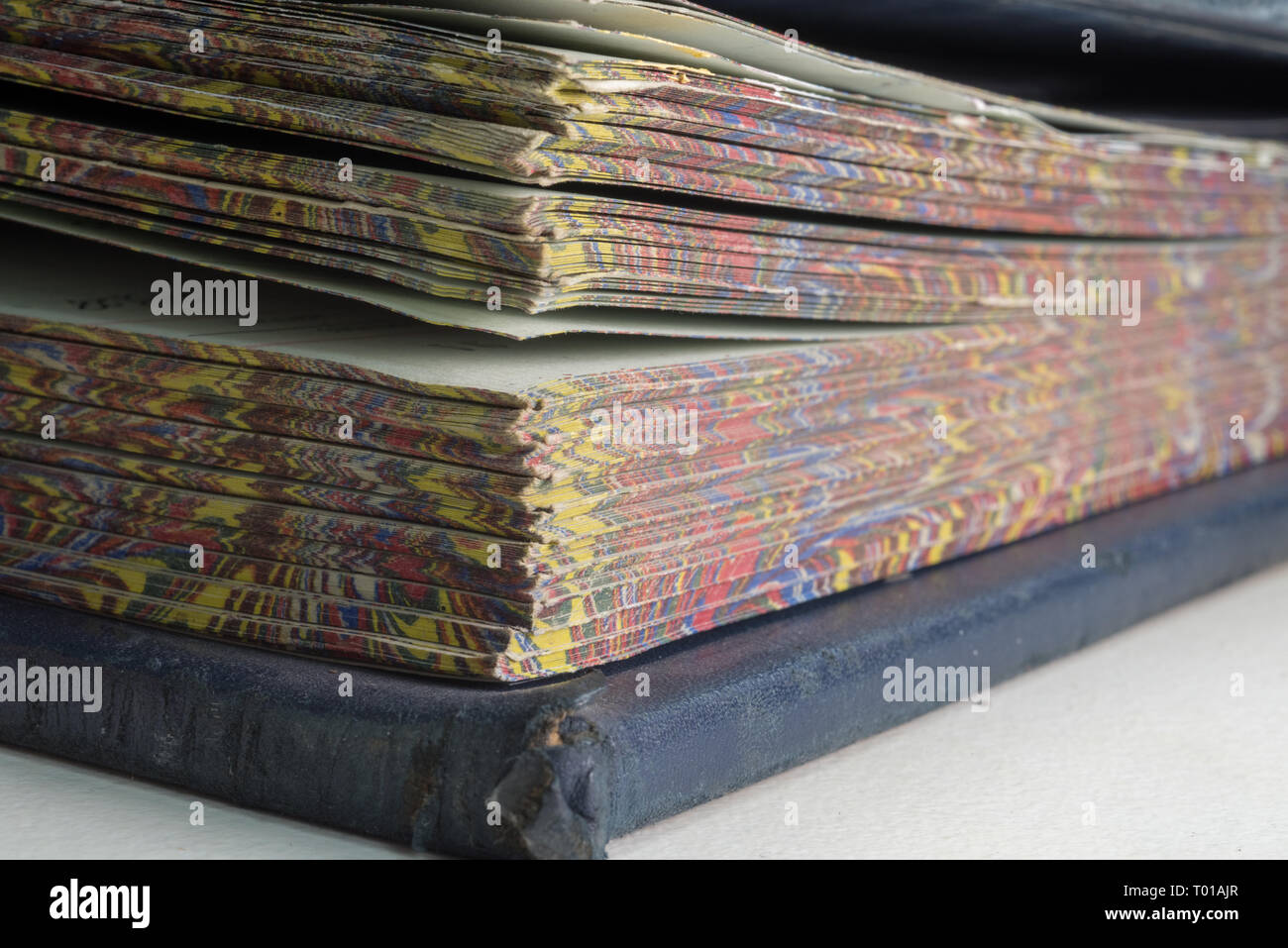 a close-up of handwritten accounting ledger pages dated 1975 Stock ...