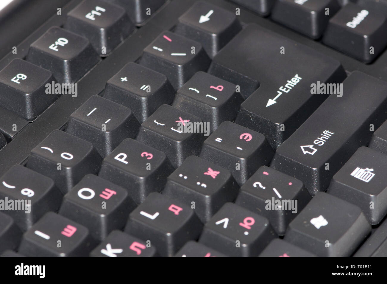 High resolution image. The black computer keyboard. Modern device Stock ...